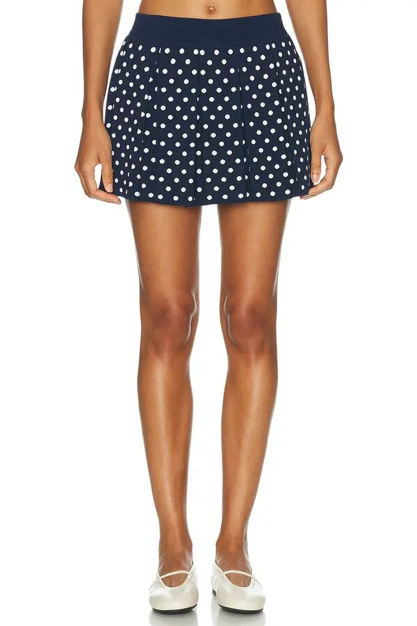 Sandy Liang Ermine Skirt In Navy - Navy Multi