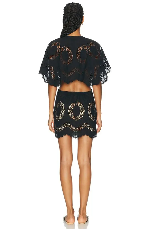 Johanna Ortiz Cotton Lace Mini Dress