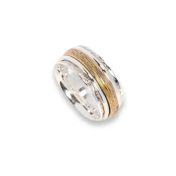 CHARLOTTE'S WEB JEWELLERY Karma Bloom Mixed Metal Spinning Ring - Silver