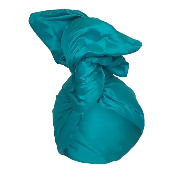 ROMER MILLINERY Twisturban Turban In Silk Shantung - Blue