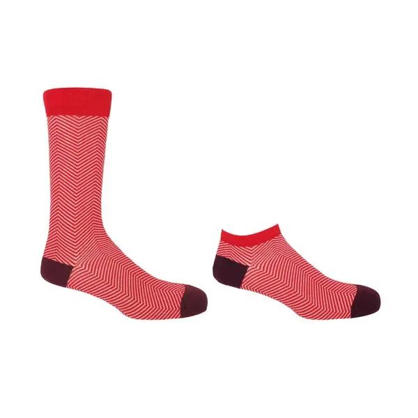 PEPER HAROW - MADE IN ENGLAND Lux Taylor Luxury Crew & Trainer Men’s Socks Bundle - Red