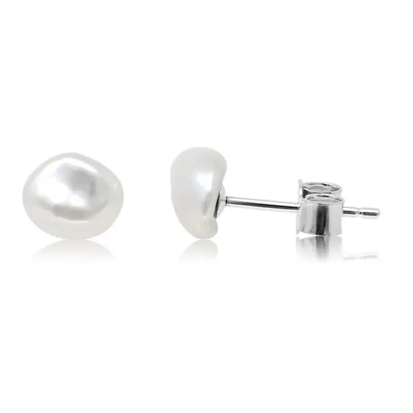 KIRI & BELLE Mini Dot Keshi Pearl Sterling Stud Earrings