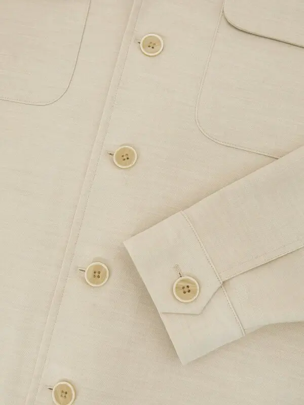 REISS Peshi Twin-pocket Button-through Overshirt - Stone