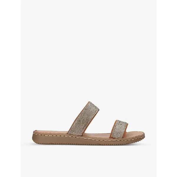 Carvela Shake Embellished Leather Sandals - Gold