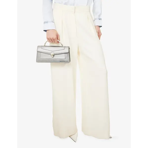 BVLGARI Serpenti Forever Elongated Metallic-leather Top-handle Bag