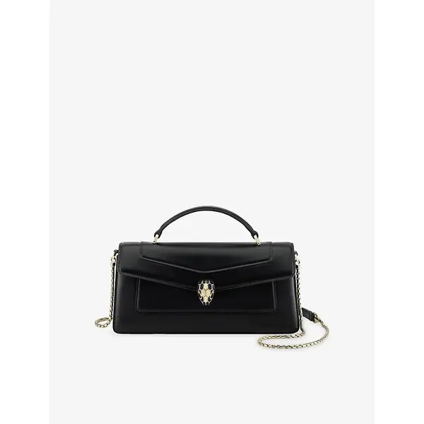 BVLGARI Serpenti Forever Elongated Top-handle Bag - Black