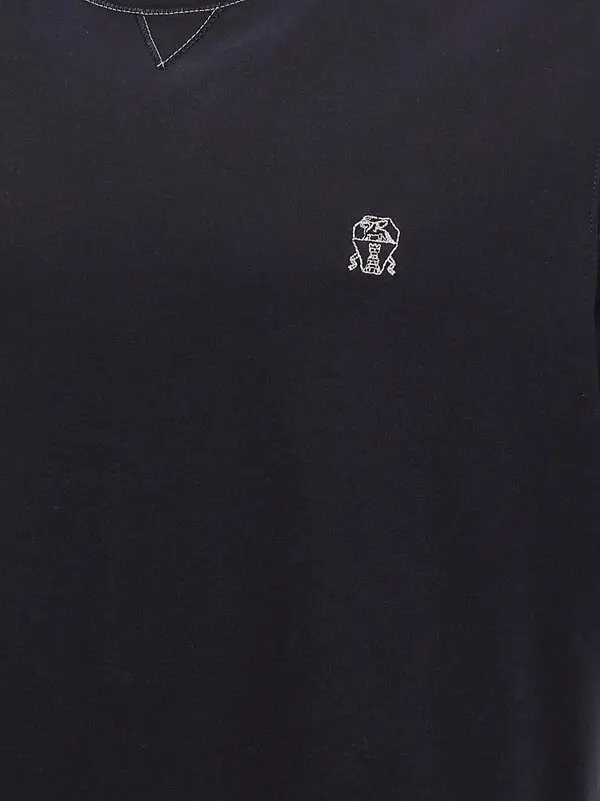 Brunello Cucinelli Logo Embroidered Crewneck T-shirt