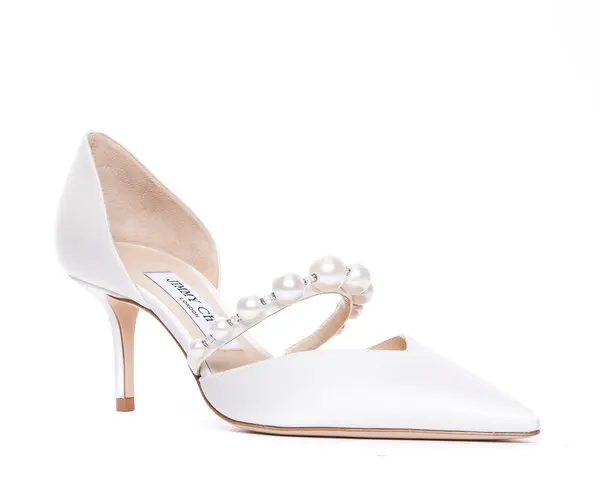 JIMMY CHOO Pearl Embellished Pointed Toe Pumps