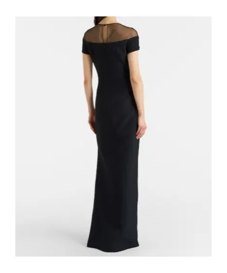 SAFIYAA LONDON Noah Floral-appliqué Crêpe Gown