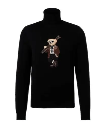 Ralph Lauren Embroidered Cashmere Turtleneck Sweater