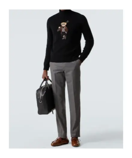 Ralph Lauren Embroidered Cashmere Turtleneck Sweater