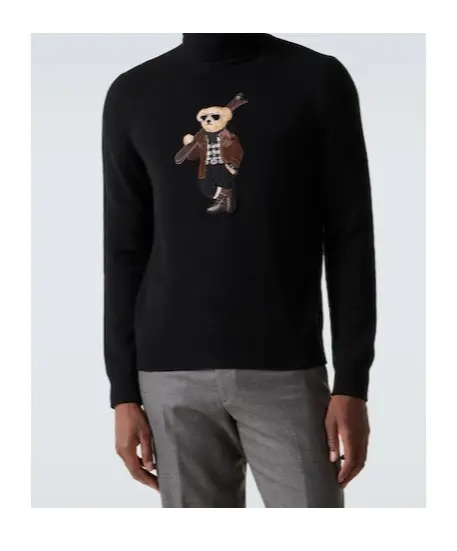 Ralph Lauren Embroidered Cashmere Turtleneck Sweater