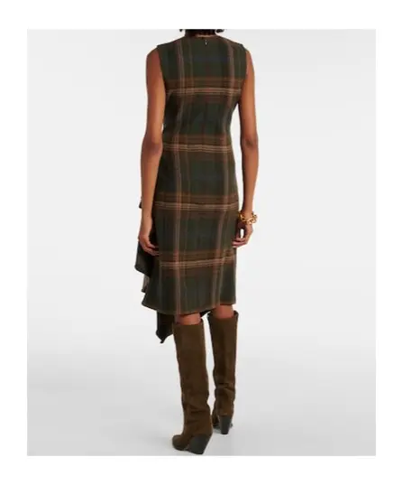Polo Ralph Lauren Plaid Wool-blend Midi Dress