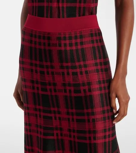 Polo Ralph Lauren Plaid Knit Midi Skirt