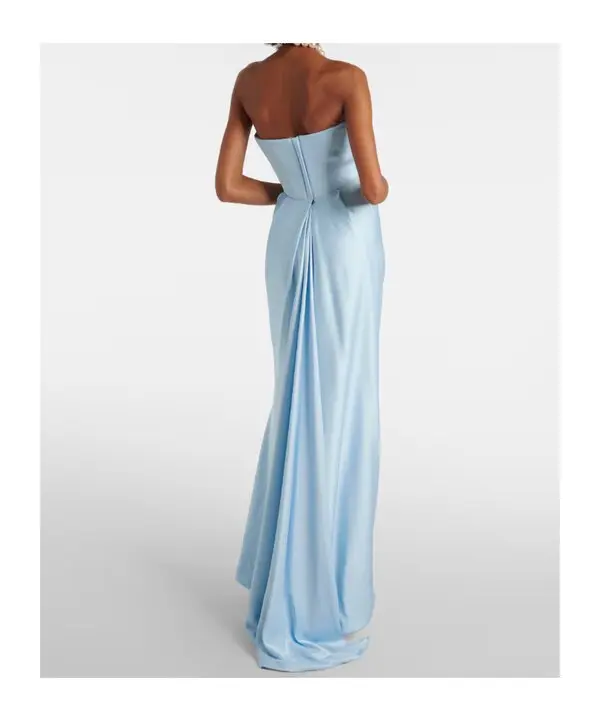 VIVIENNE WESTWOOD Galaxy Strapless Satin Gown - Blue