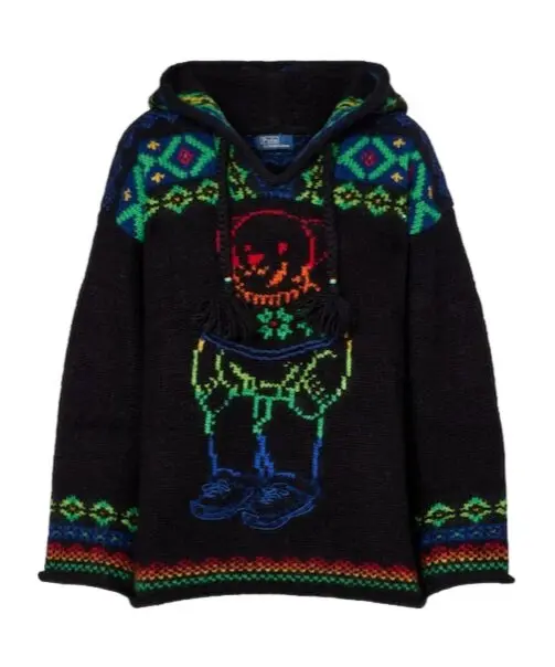 Polo Ralph Lauren Bear" Motif Hooded Sweater - Black
