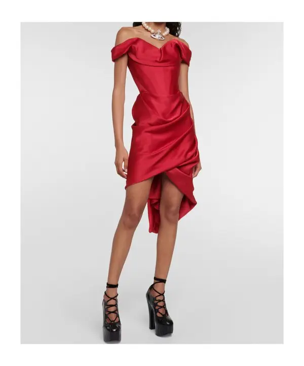 VIVIENNE WESTWOOD Nova Cora Crêpe Satin Mini Dress - Red