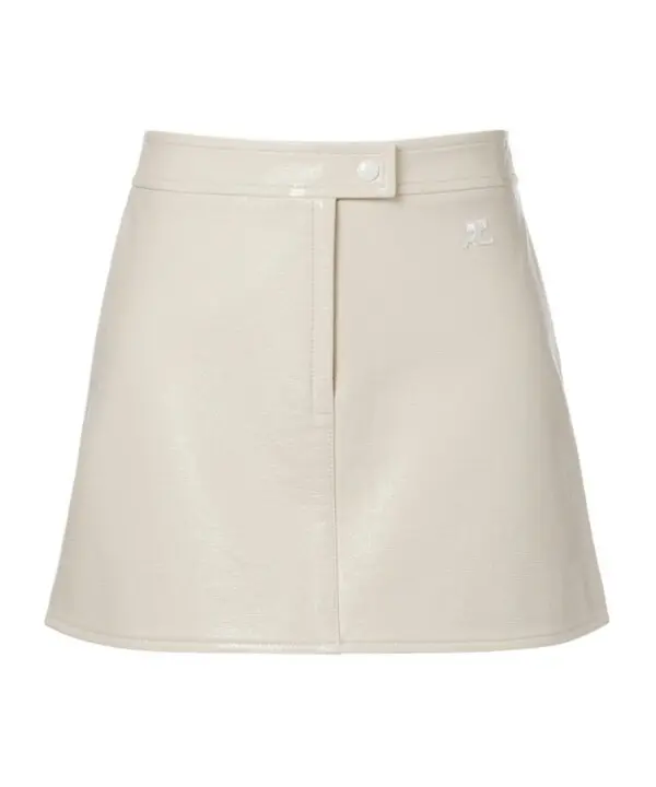 COURREGES Redition Faux Leather Mini Skirt - White