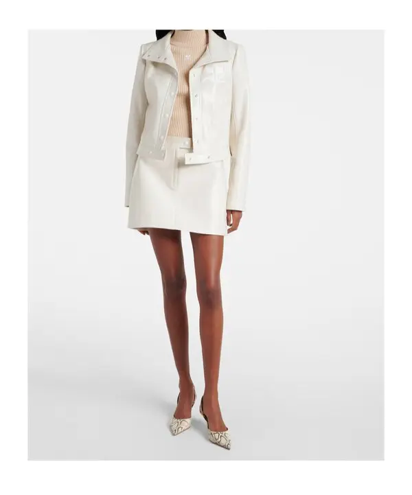 COURREGES Redition Faux Leather Mini Skirt - White