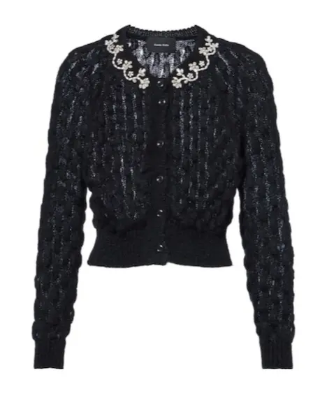Simone Rocha Embellished Mohair-blend Cardigan - Black