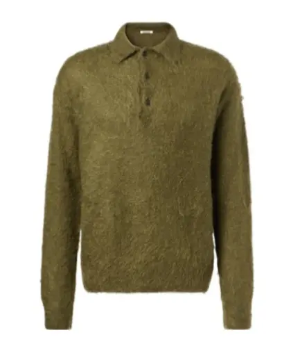 Auralee Mohair And Wool Polo Sweater