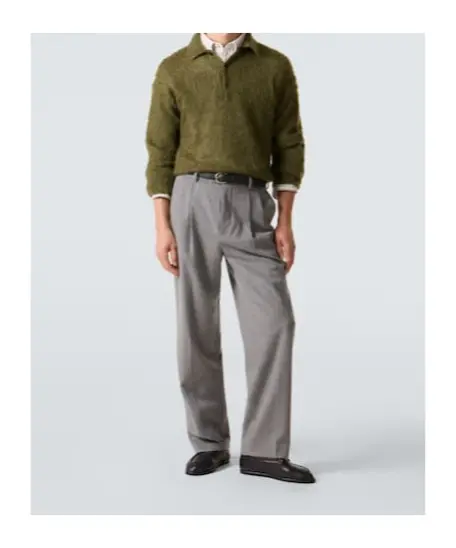 Auralee Mohair And Wool Polo Sweater