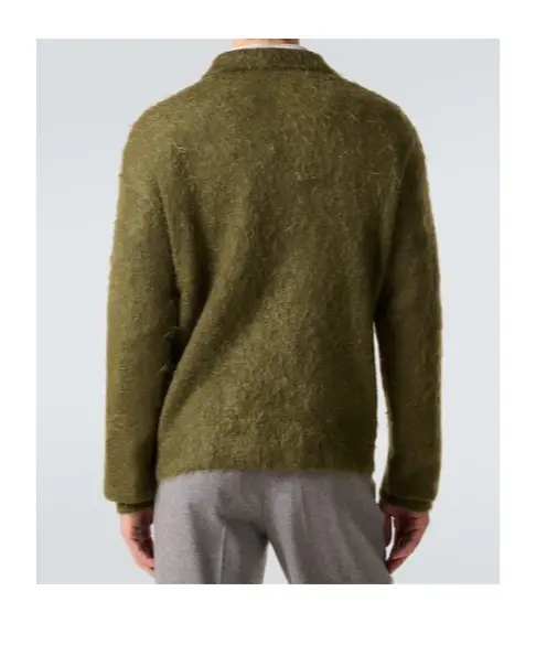 Auralee Mohair And Wool Polo Sweater