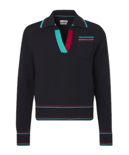 J.W.ANDERSON Color-block Trim Versatile Minimalist Sweater - Black