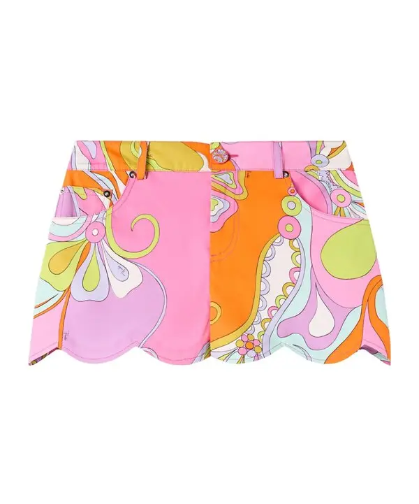 Emilio Pucci Printed Scalloped Shorts - Multicolor