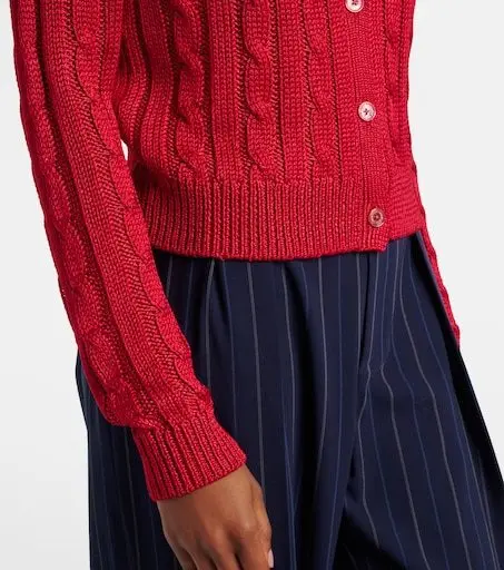 Ralph Lauren Cable-knit Silk Cardigan