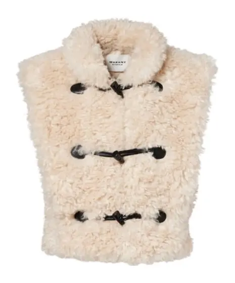 Isabel Marant Étoile Alisa" Fur Vest - Nude