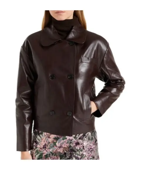 SELF-PORTRAIT Cropped Leather Jacket