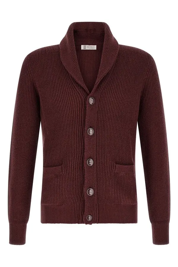 Brunello Cucinelli Malfile Shawl Collar Cardigan - Red