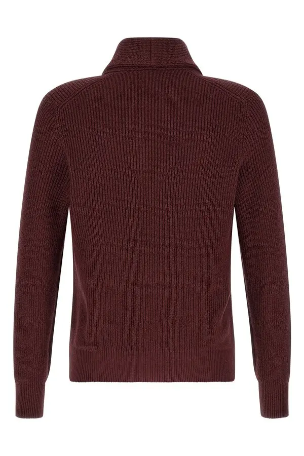 Brunello Cucinelli Malfile Shawl Collar Cardigan - Red