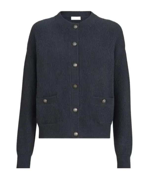 Brunello Cucinelli Sparkling Cashmere English Rib Cardigan - Blue