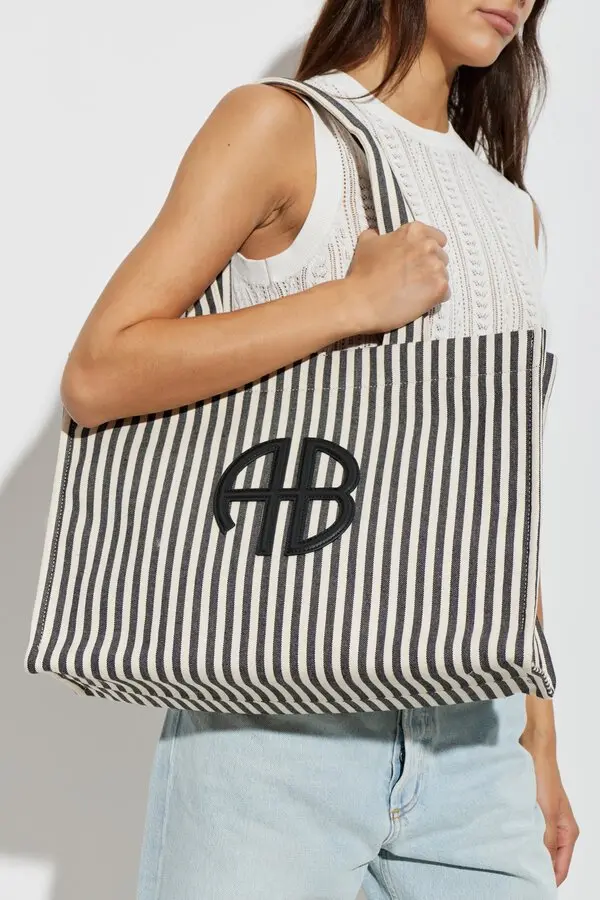 ANINE BING Striped Shoulder Bag