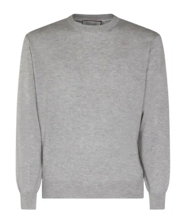 Canali Crew Neck Long Sleeve Sweater - Grey