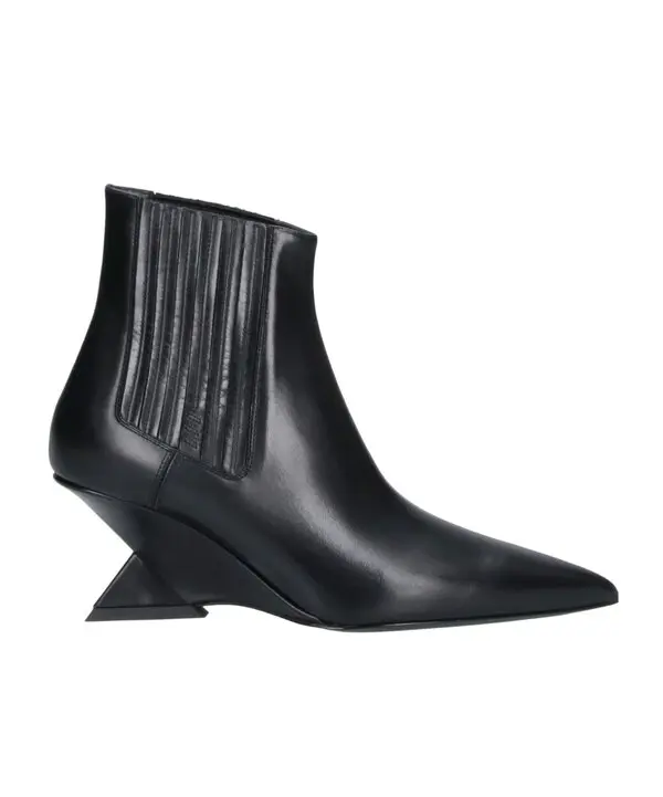 Attico Geometric Heel Ankle Boots - Black
