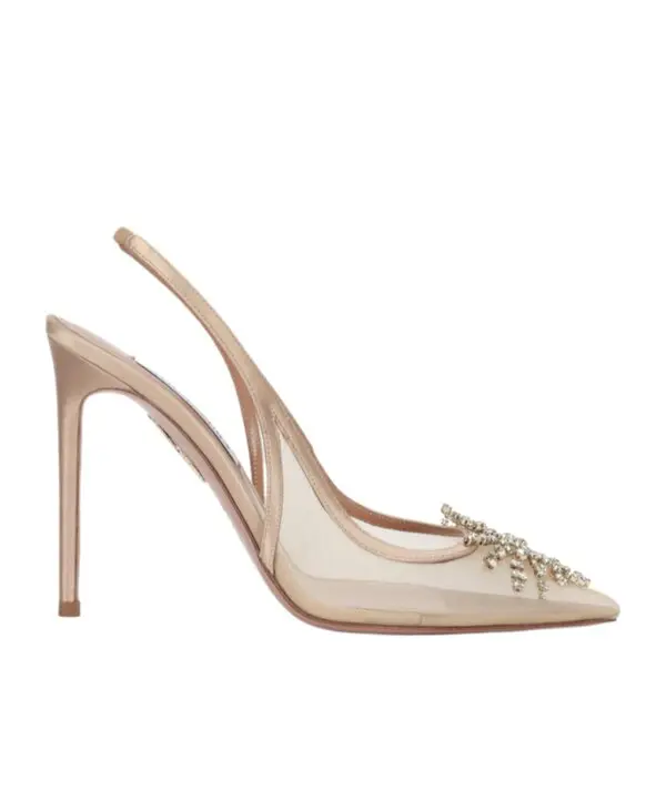 AQUAZZURA Firework 105 Crystal Slingback Heeled Pumps