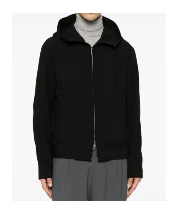 Emporio Armani Blouson Jacket Seersucker With Down And Feather Padding