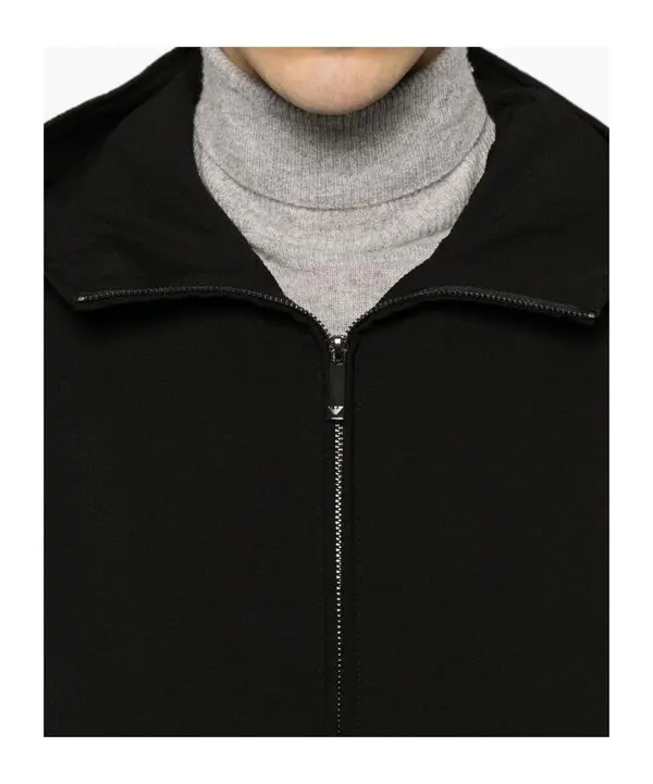 Emporio Armani Blouson Jacket Seersucker With Down And Feather Padding