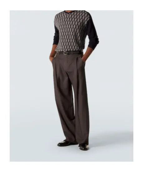 Giorgio Armani Wool And Cashmere Geometric Jacquard Crewneck Sweater