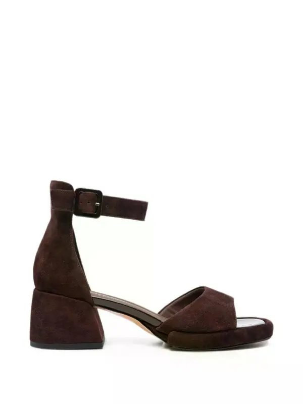 ADRIANNA FERETTI Buckle-fastening Block-heel Sandals - Brown
