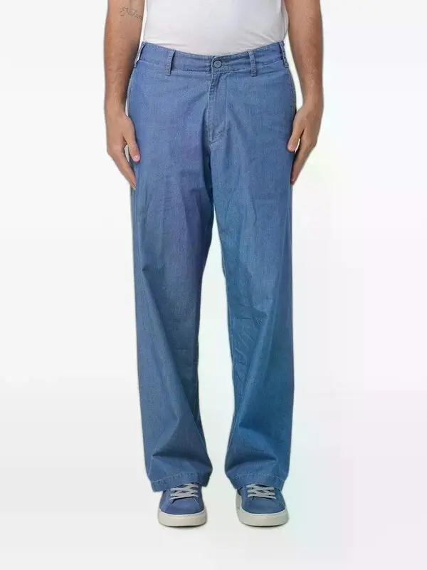 Emporio Armani Logo Patch Straight-leg Trousers