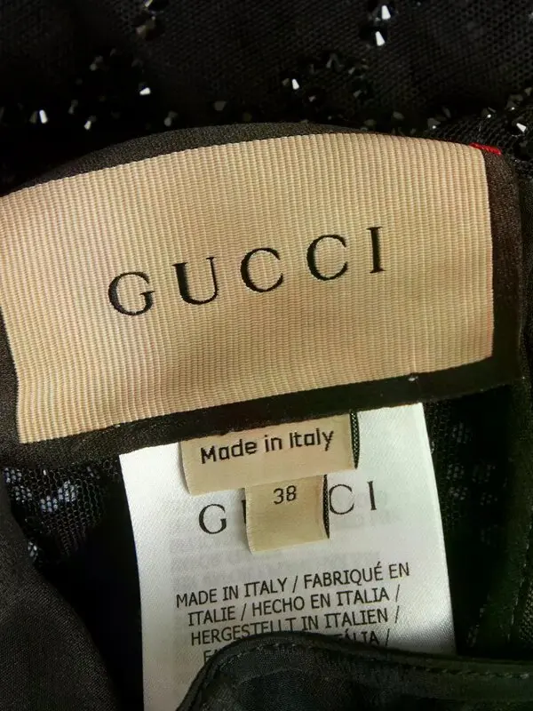 Gucci Crystal-gg Tulle Mini Dress