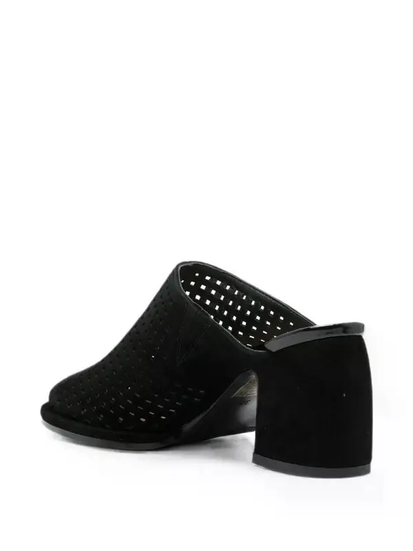 ADRIANNA FERETTI Perforated Block-heel Mules