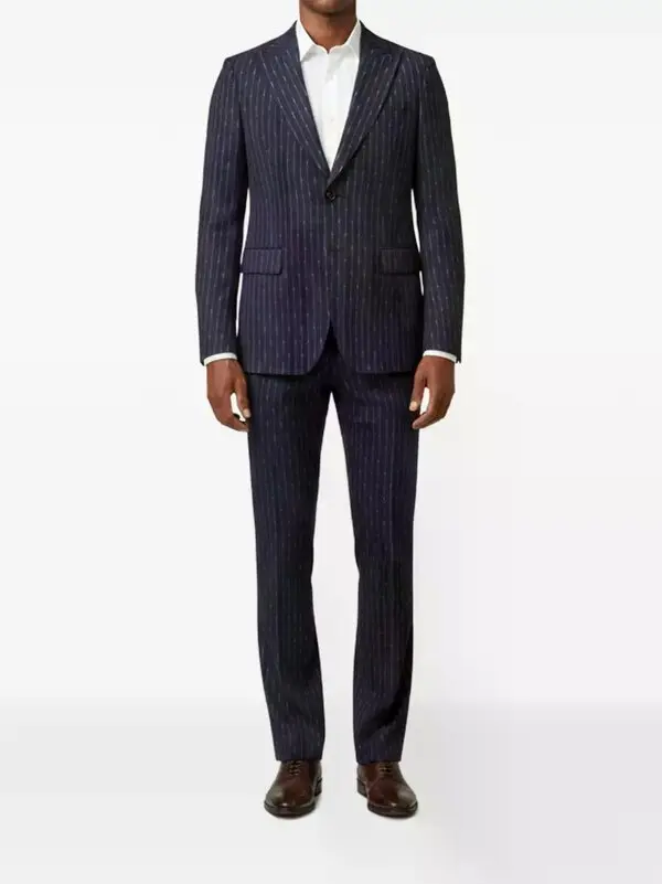 Gucci Horsebit Pinstripe-pattern Suit - Blue