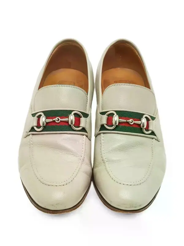 Gucci Horsebit Web Loafers - Neutrals