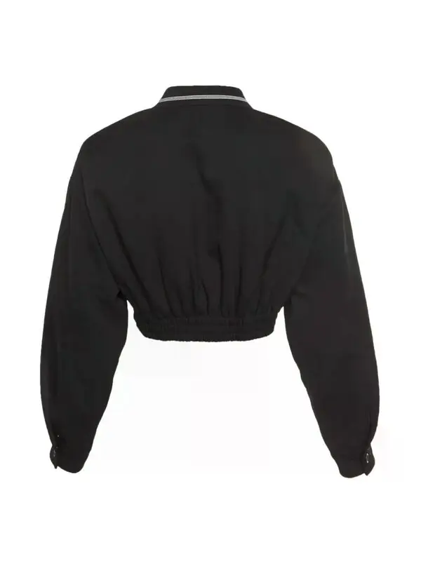 Miu Miu Logo Patch Zip-up Blouson Jacket