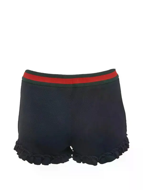 Gucci Ruffle Shorts With Web Stripe Detail
